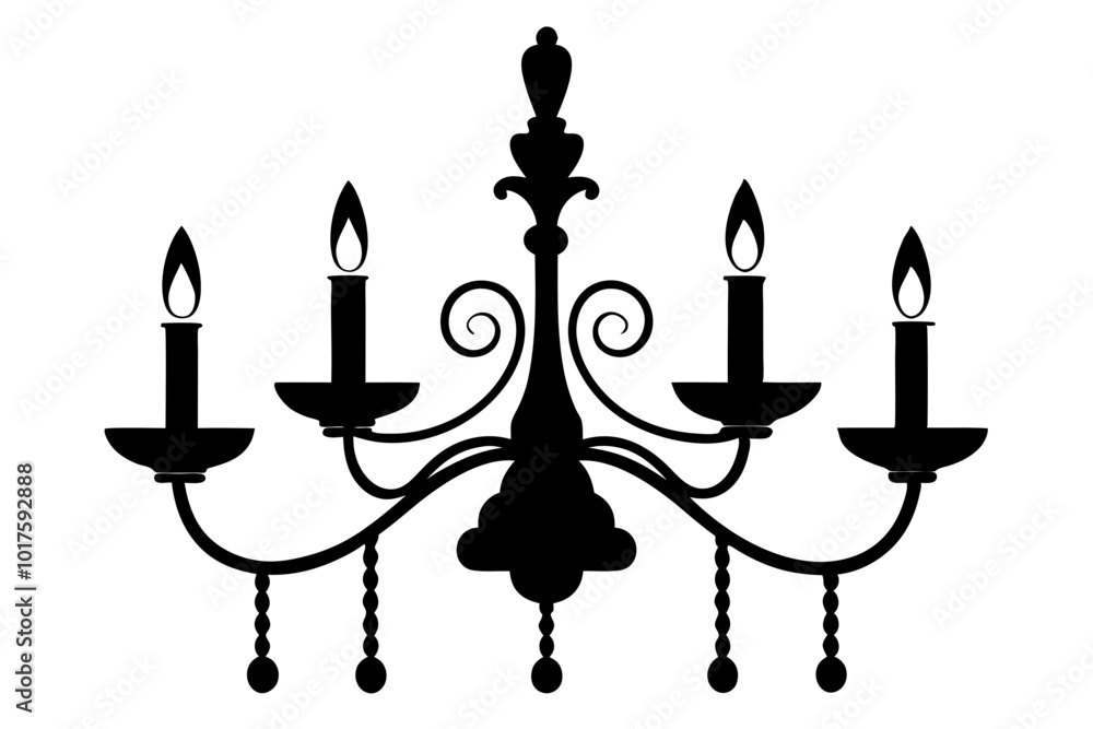 Retro ceiling lamp vector silhouette | vector silhouette illustration ...