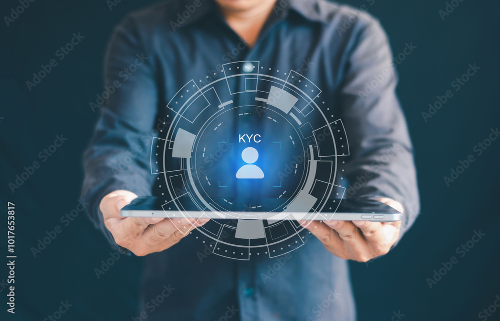 KYC Verification Digital Screen Security Interface E KYC Identity Verification Stock Photo ...