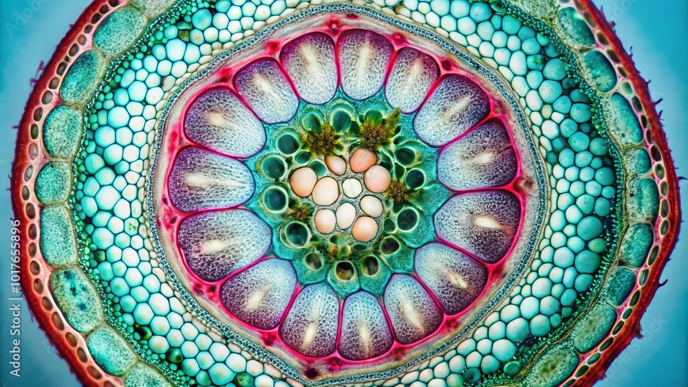 Cross Section of Agriculture Bean Stem Microscopy - Detailed Drone ...