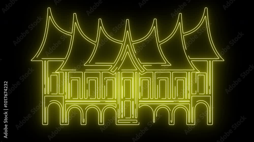 illustration of a Rumah Gadang, Rumah Gadang is the name for a ...