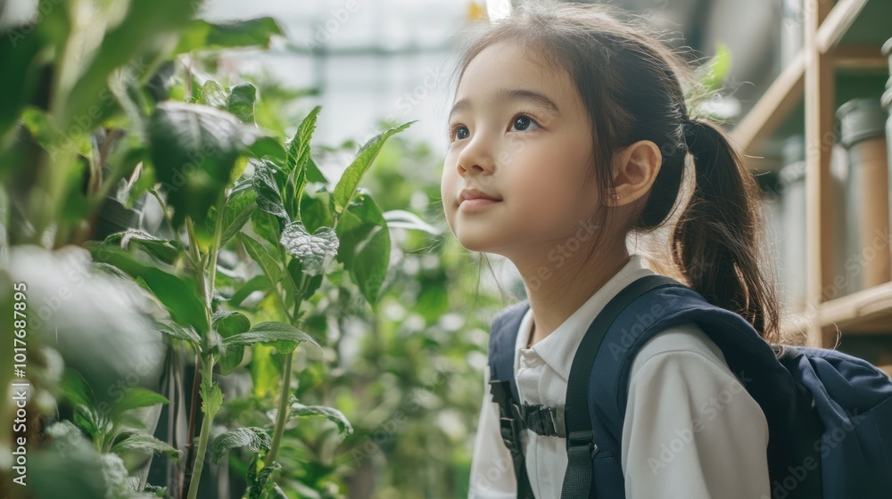 School girl in sustainable learning environment Low competition but ...