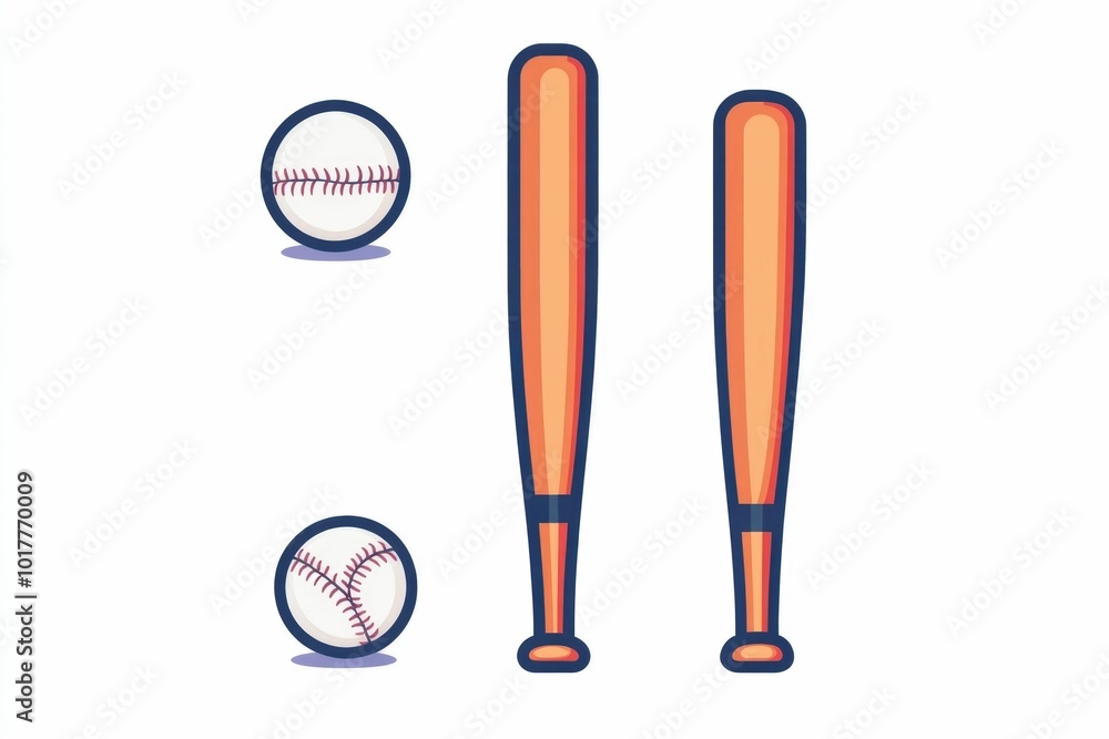 Minimalist depicting baseball equipment including a bat ball and mitt ...