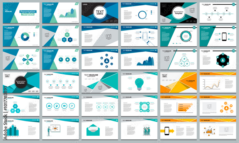 Set business presentation design template backgrounds and page layout ...