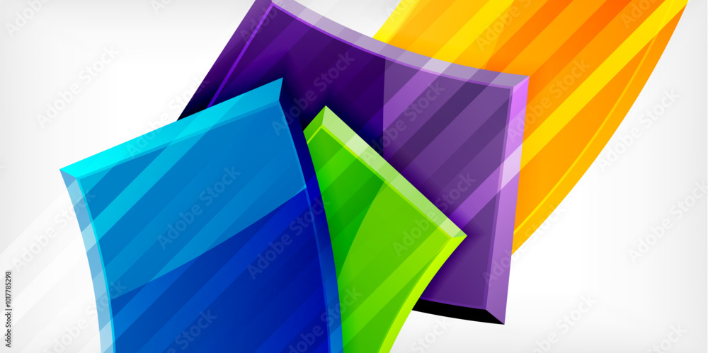 Round 3d shapes, plates background. Creative composition design ...