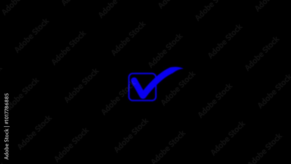 Tick mark animated on the ellipse box. fill in the box, successful ...