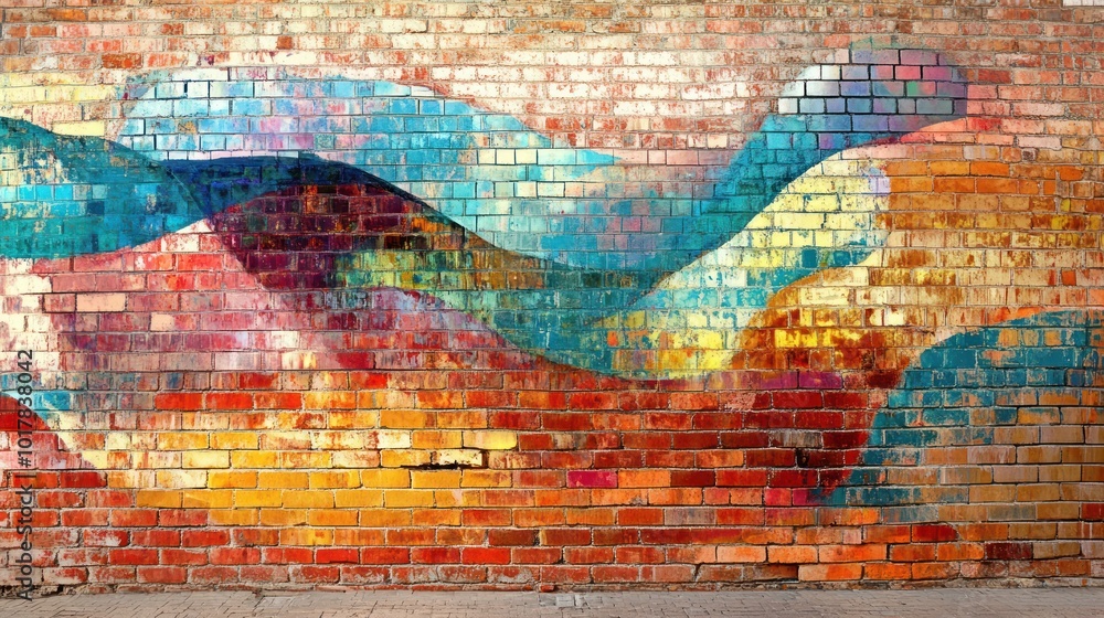 Artistic brick wall with abstract patterns - Focusing on brick walls ...