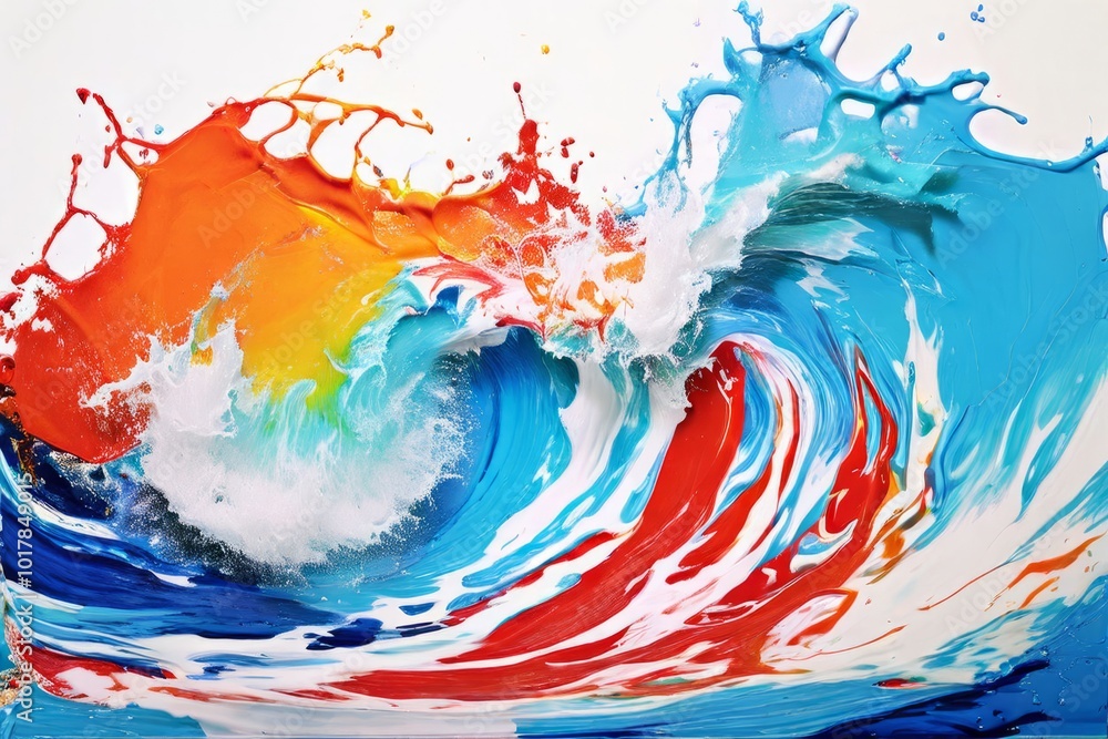 tidal wave a powerful wave inspired splatter with bold colors an Stock ...