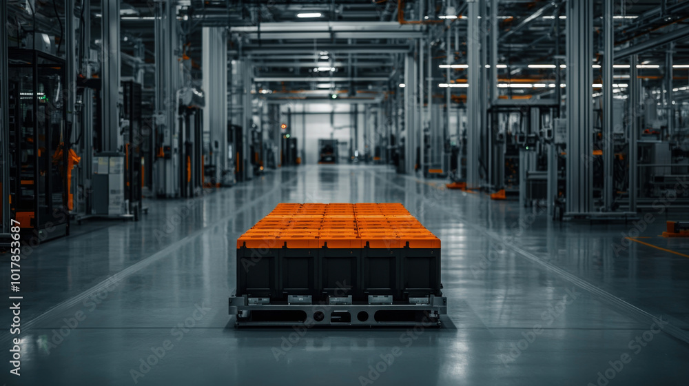 High performance batteries are being produced in modern factory setting ...