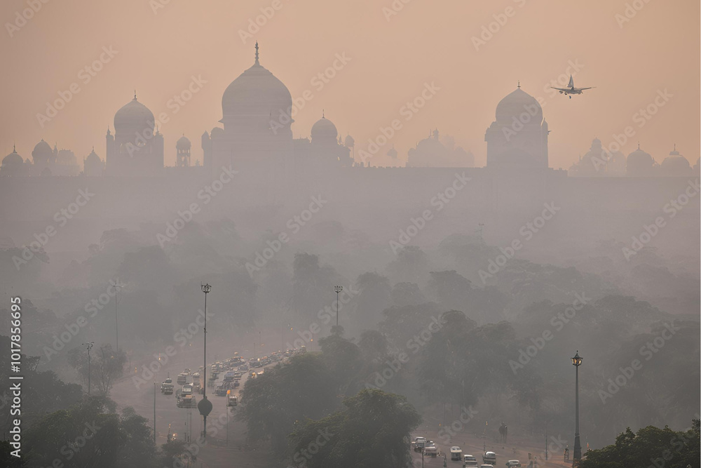 Delhi air pollution, India Gate smog, Urban traffic in Delhi, Smoggy ...