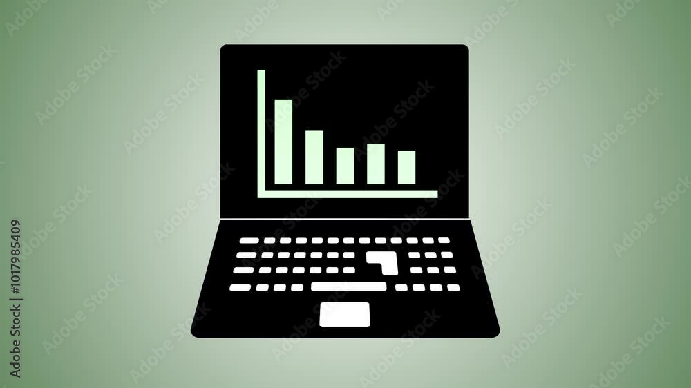 Dynamic Laptop Displaying Business Chart Animation – Captivating Visual ...