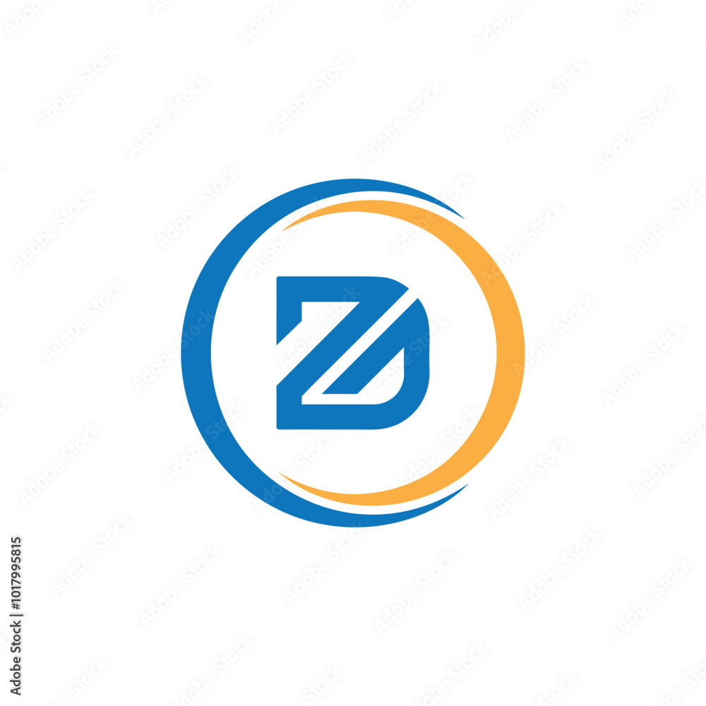 initial zd letter logo design vector template, zd logo vector, zd icon ...