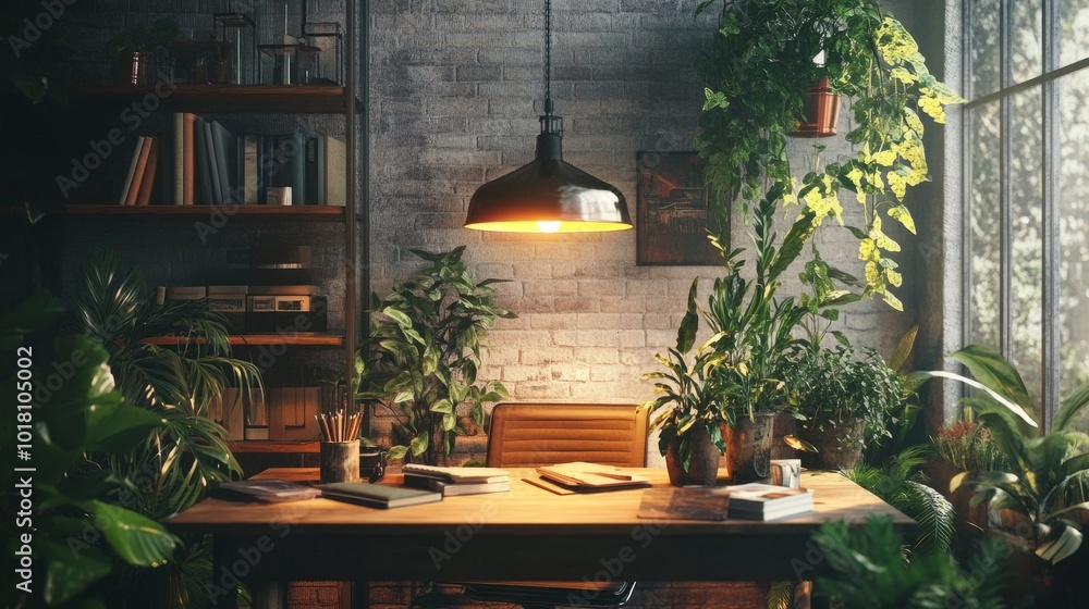An industrial-style hanging light fixture made from upcycled scrap ...