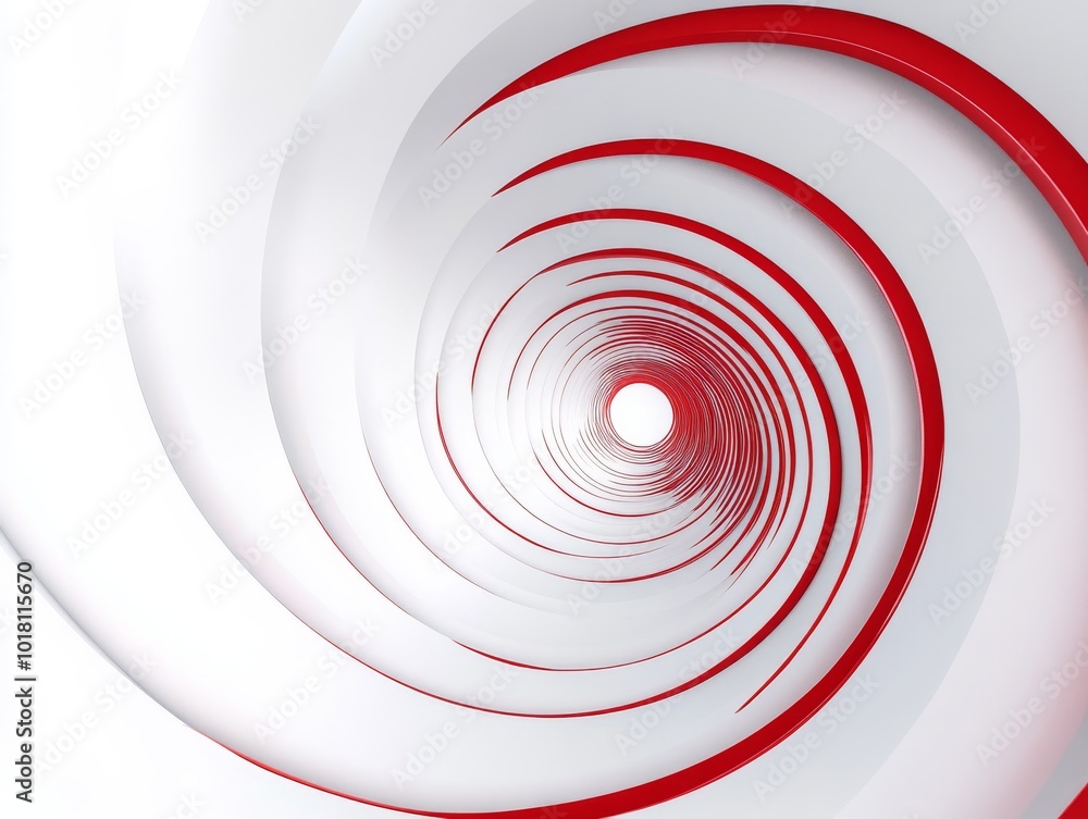2408 1.A sleek white background featuring concentric red circle lines ...