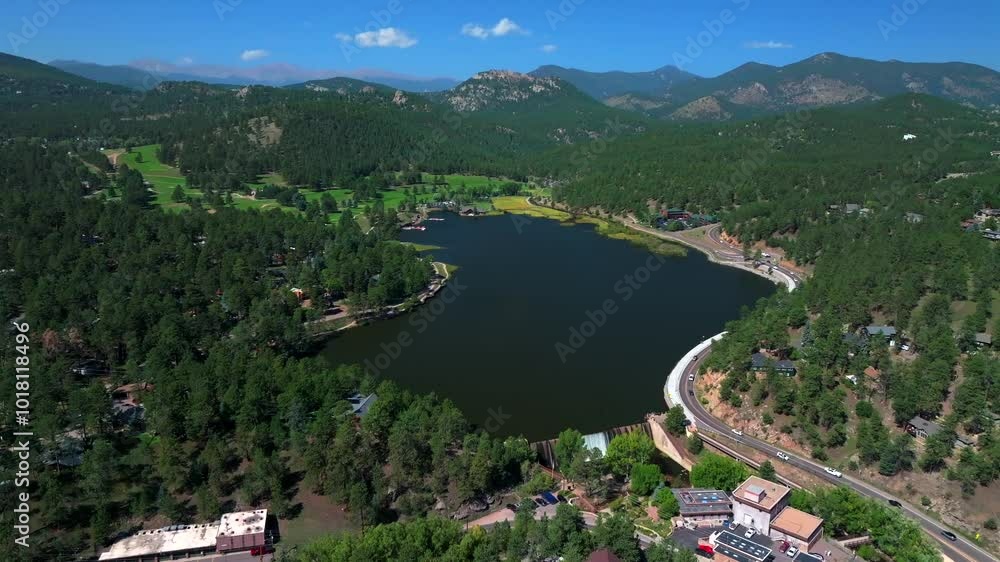 Evergreen Lake House waterfall dam Park and Rec Center Golf Course Keys ...
