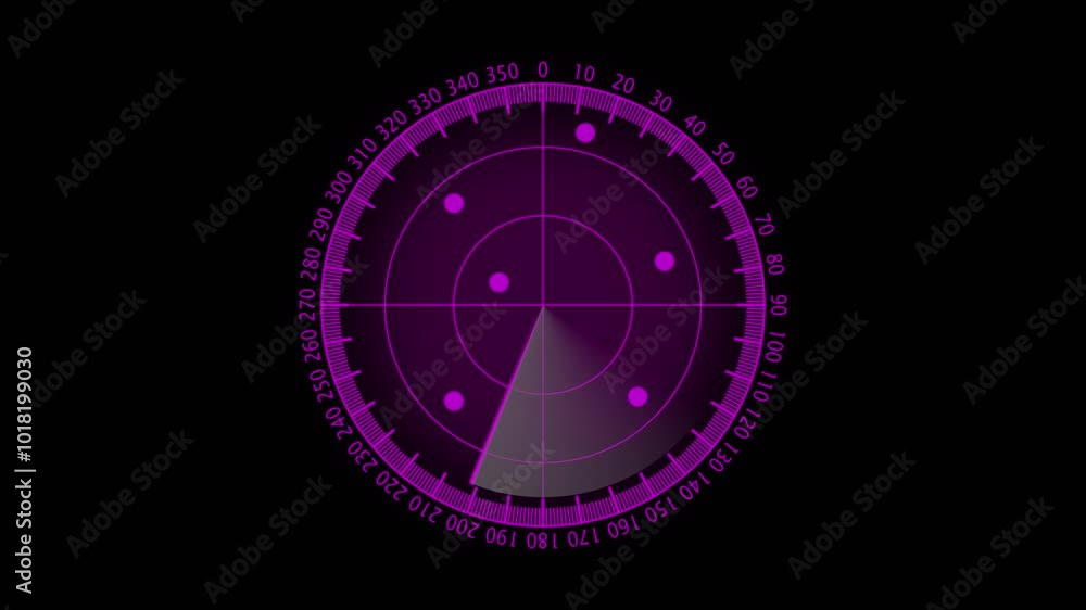 Sonar radar. Glow green background with navigation radar. Animation on ...