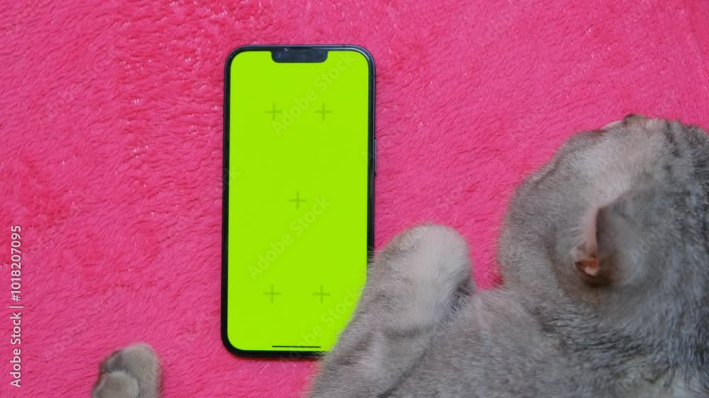 Phone green screen and cat. Greenscreen phone. Phone screen replacement ...