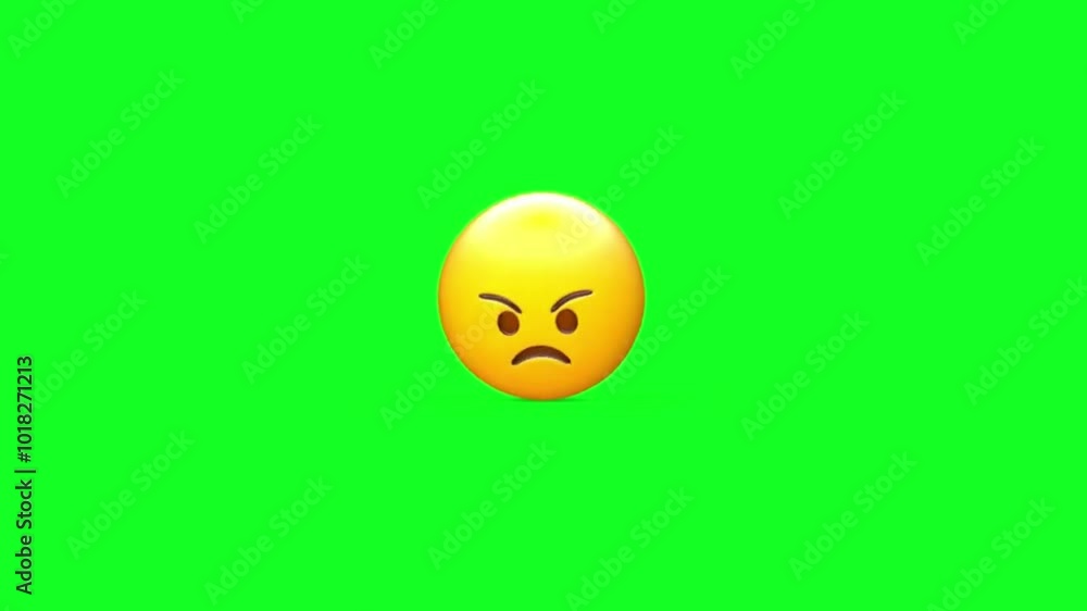 Face Emoji Animated confused on a Transparent green screen Background ...