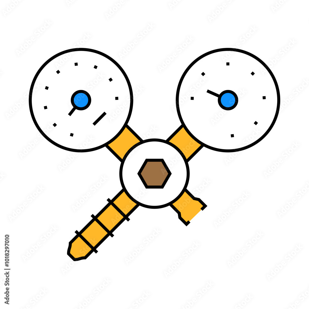 regulator gas service line icon vector. regulator gas service sign ...
