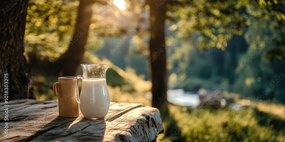 world milk day with a glass of milk and jug of milk is holding on a ...