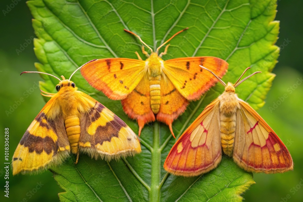 Moth with tilted angle wings resembling a canary bird, featuring thorn ...