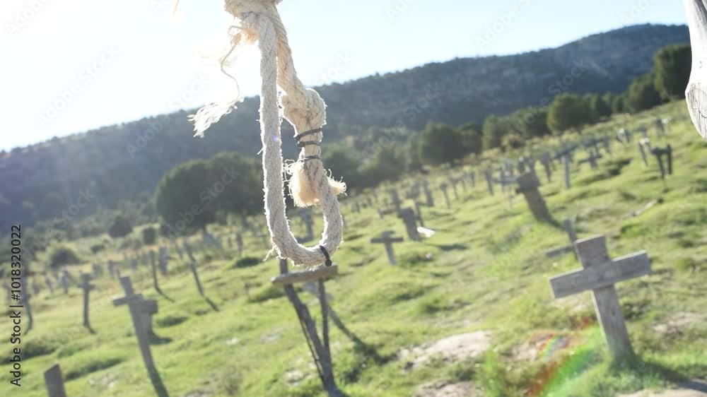 Sad Hill cemetery rope Sad Hill Cemetery, movie the Good the Bad and ...