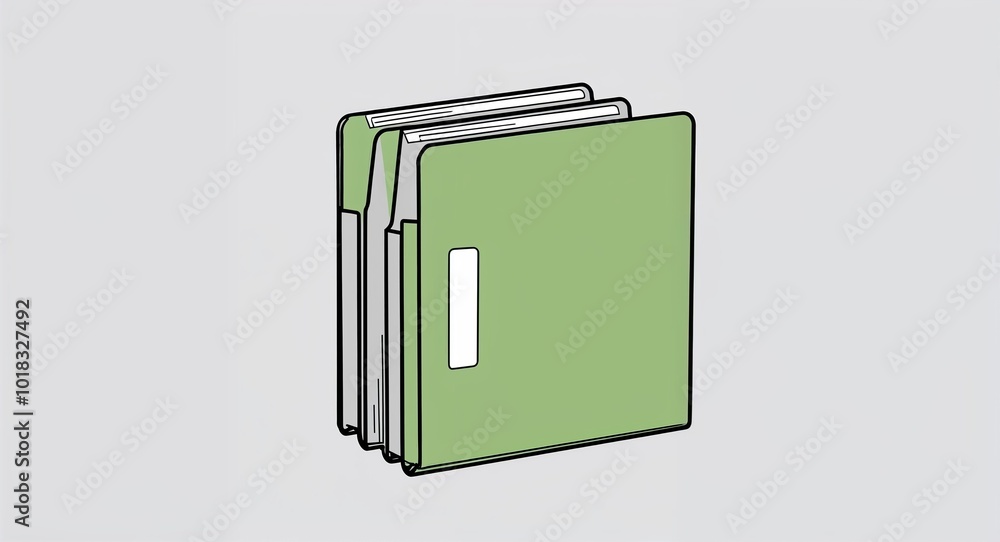 Hand drawing clipart of a folder with tabs on plain white background ...