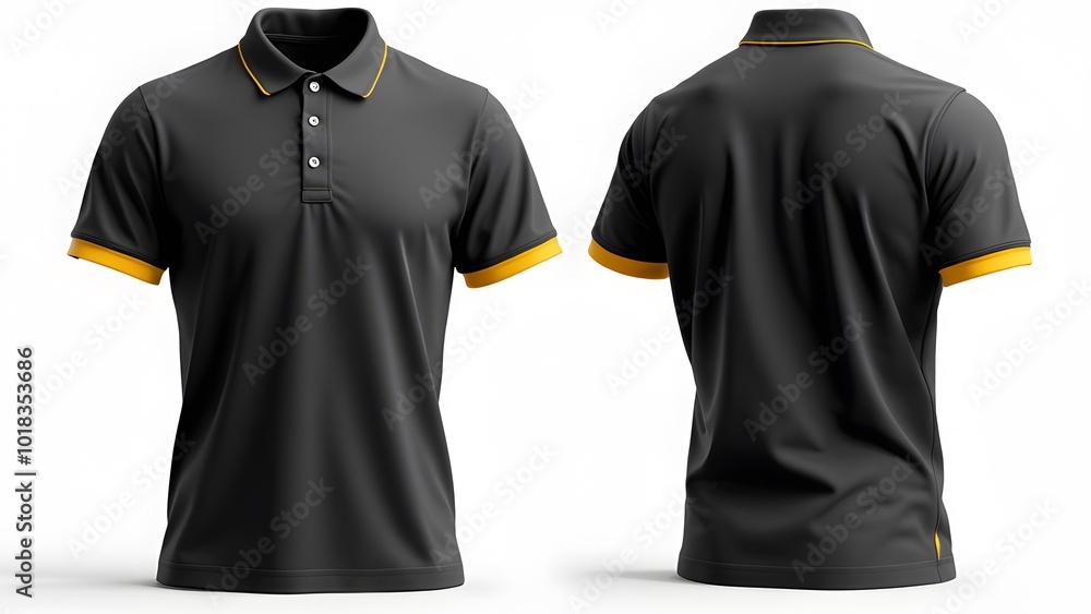Black polo shirt mockup front side and back view Design your own tshirt ...