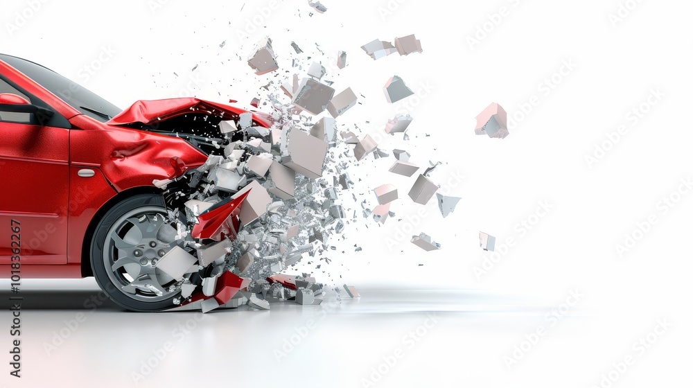 Image of a car accident: A detailed 3D render and illustration ...