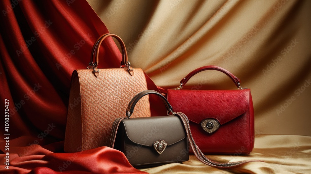 Professional product photography of stylish handbags | Arranged on a ...