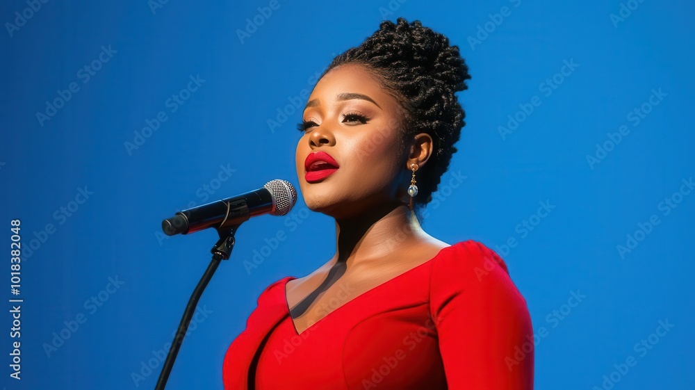 Woman on stage performing a powerful spoken word poem about women s ...