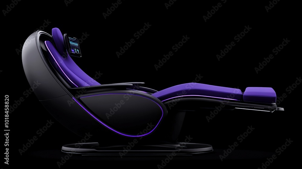 Futuristic Gaming Throne: A sleek, modern gaming chair with a purple ...