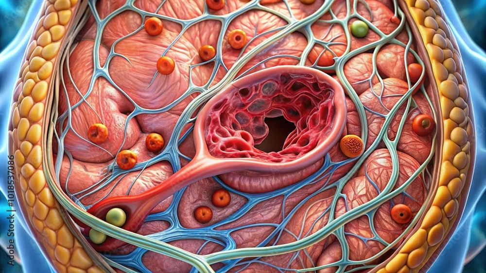 Microscopic view of the antrum, a glandular region of the stomach ...