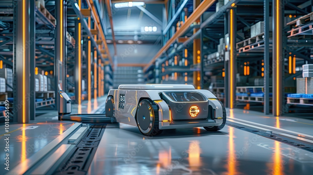 Smart logistics center with autonomous delivery robots and electric ...