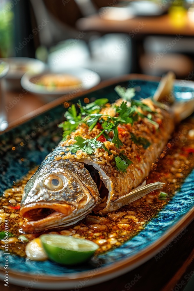 Crispy Pla Tod - Authentic Thai Deep-Fried Whole Fish with Sweet and ...