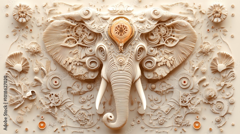 Artistic rendering of an elephant s liver with intricate details ...