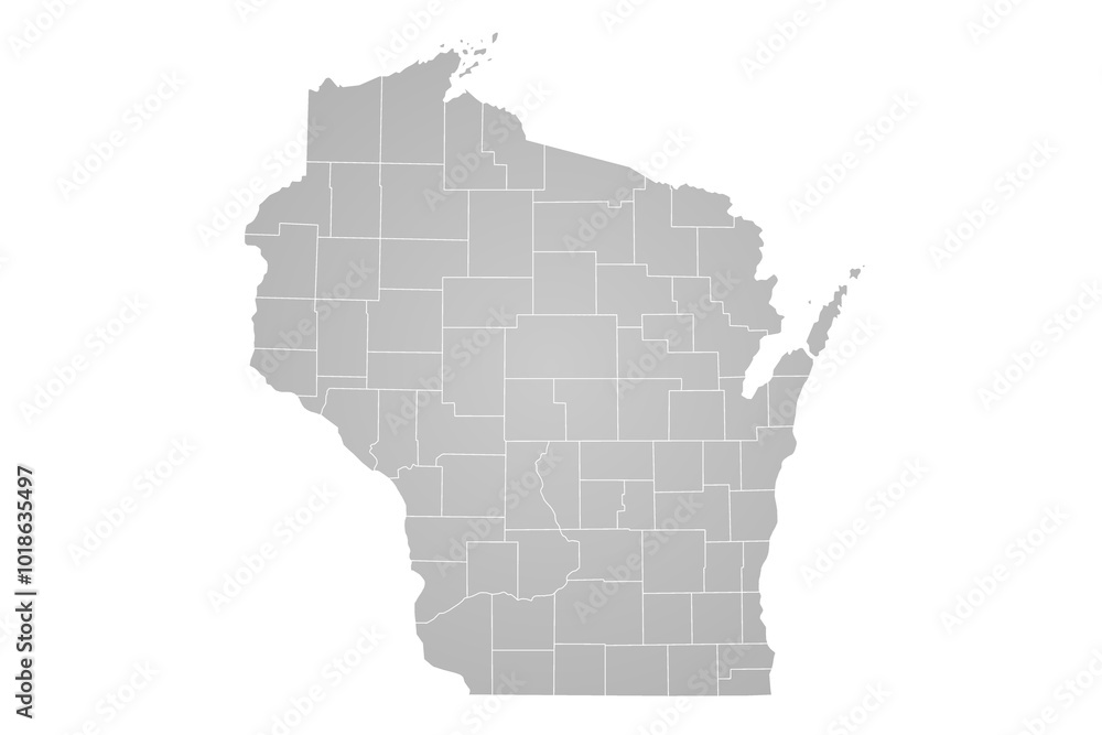 Wisconsin administrative map. counties map of Wisconsin, blank Map ...