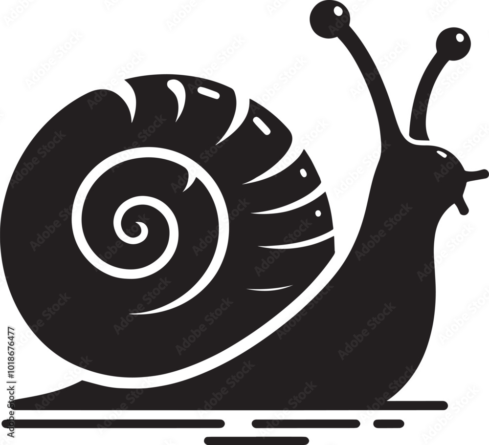 Snail Silhouette isolated on a white background Minimalist Snail vector ...