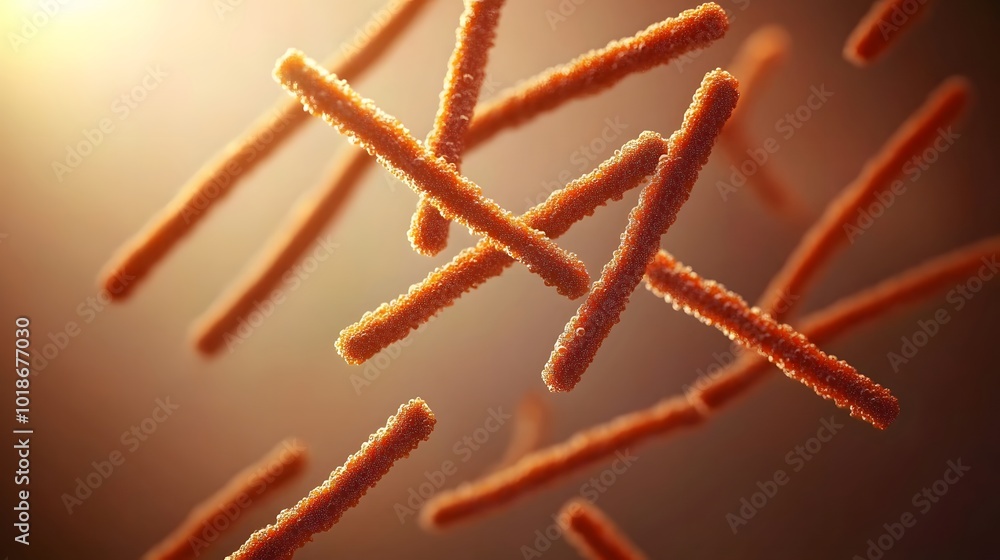 of Mycobacterium tuberculosis: A close-up shot of Mycobacterium tuberculosis bacteria under a ...