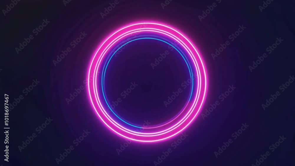 Loading animation - 0-100%, loading bar. Loading neon circles icon ...