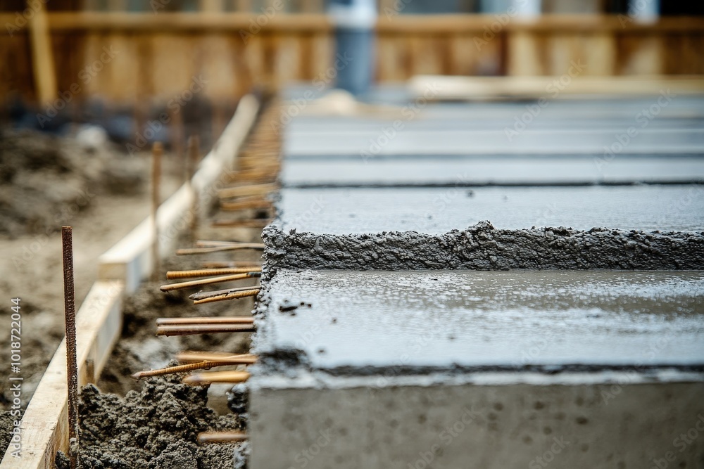 Concrete Slab: Key Component in New Home Building Construction Stock ...