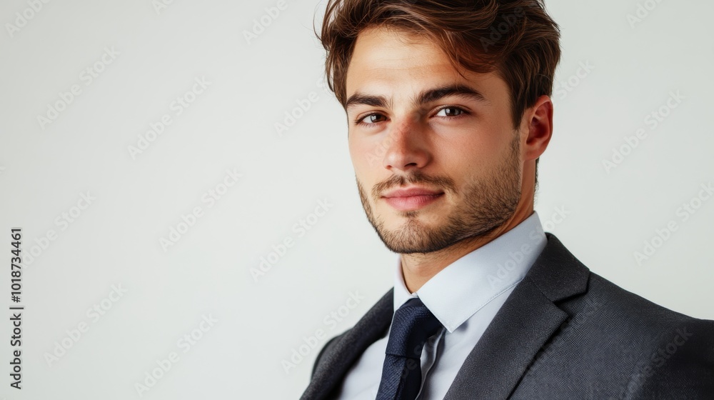 handsome man who looks neat and clean wearing a tie and a suit Stock ...