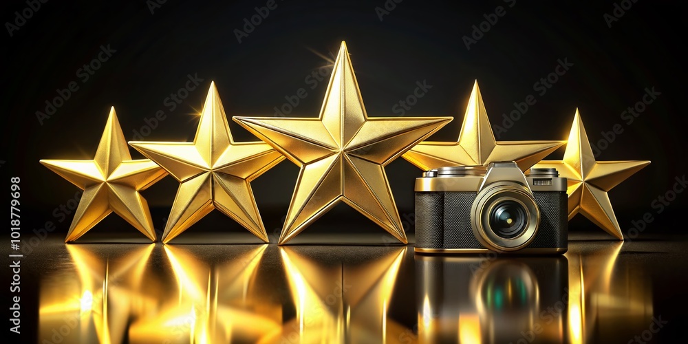 Five Shining Gold Stars Representing Excellence and Quality in Awards ...