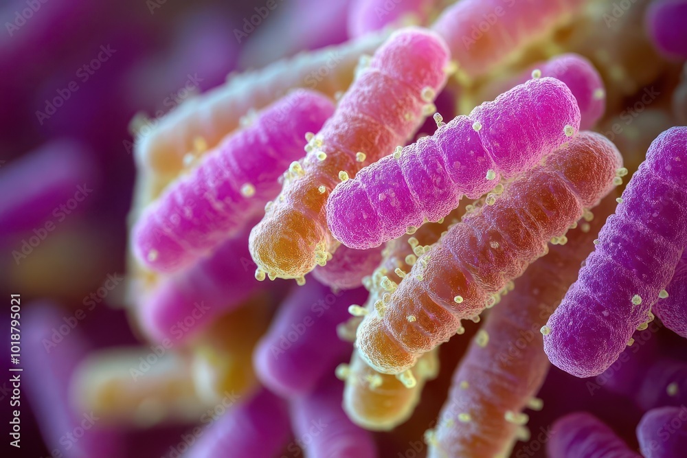 microscopic view of probiotics showcasing escherichia coli bacteria ...