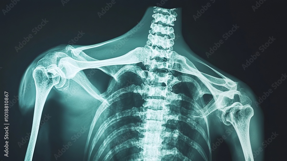 Genuine X-ray scan: pain from fractured arms and shoulders, or ...