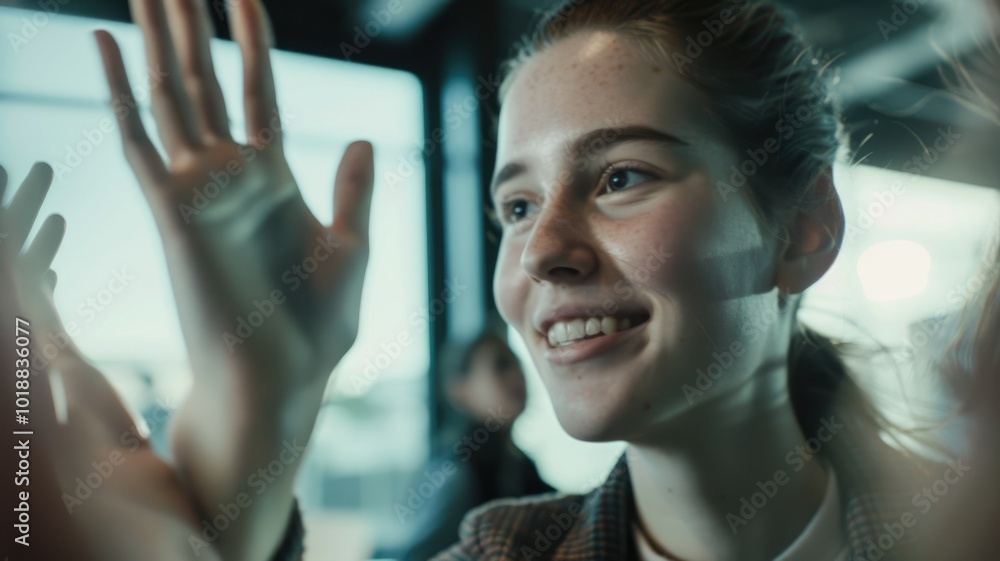 Picture of generous people high five for friendship or successful ...