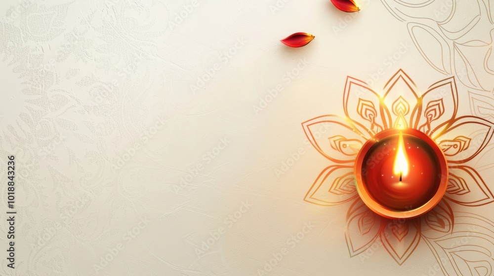 Diwali Business Presentation Slide with Rangoli Pattern and Glowing ...