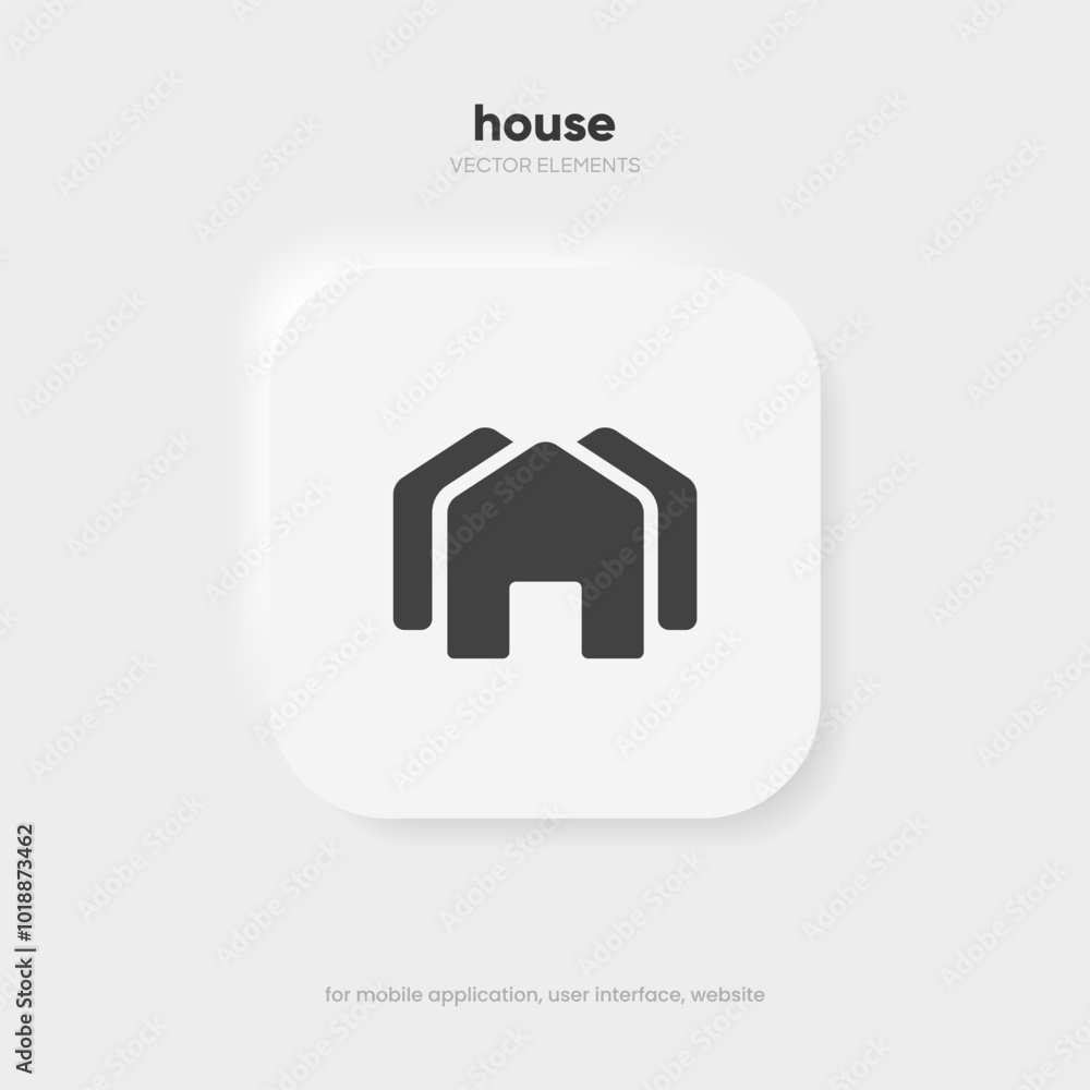 Minimal modern home, homepage, base, main page, house push button icon ...