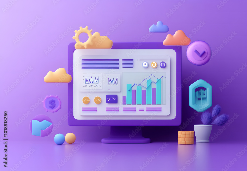 Application and website development concept for a mobile device with web design factory symbols ...