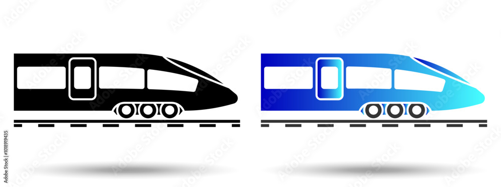 High-speed train icon. High-speed train icon on a white background ...