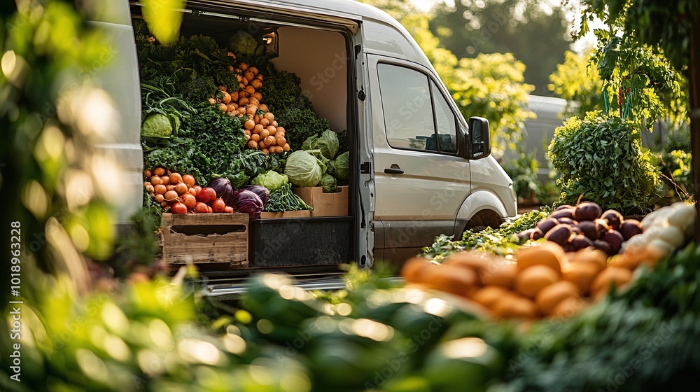 local farmer delivering farm-fresh organic produce including vegetables ...